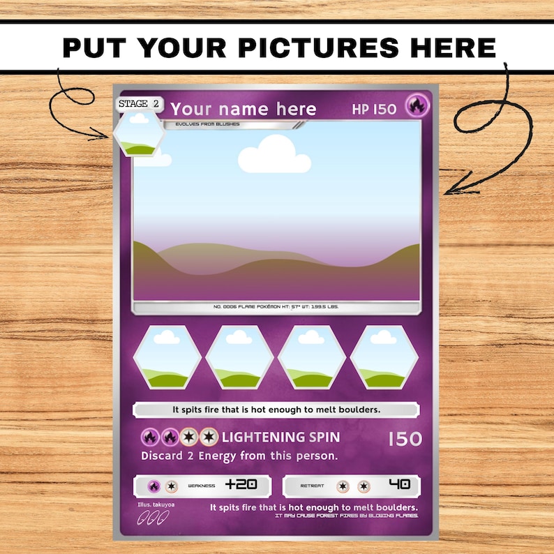 Custom Pokémon Card Template, Editable TCG Card, Personalized Trading ...