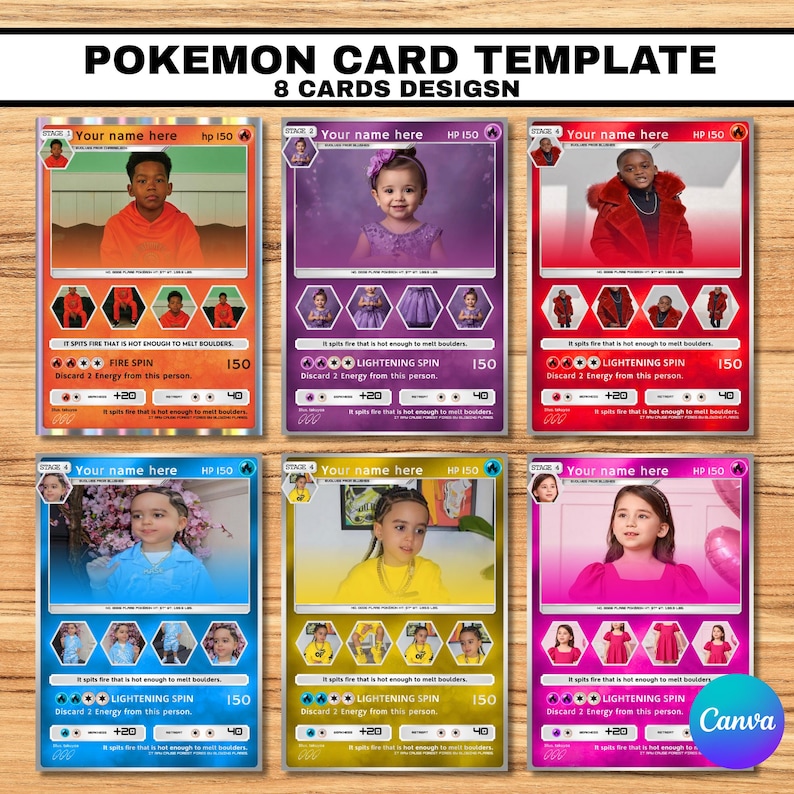 Custom Pokémon Card Template, Editable TCG Card, Personalized Trading ...