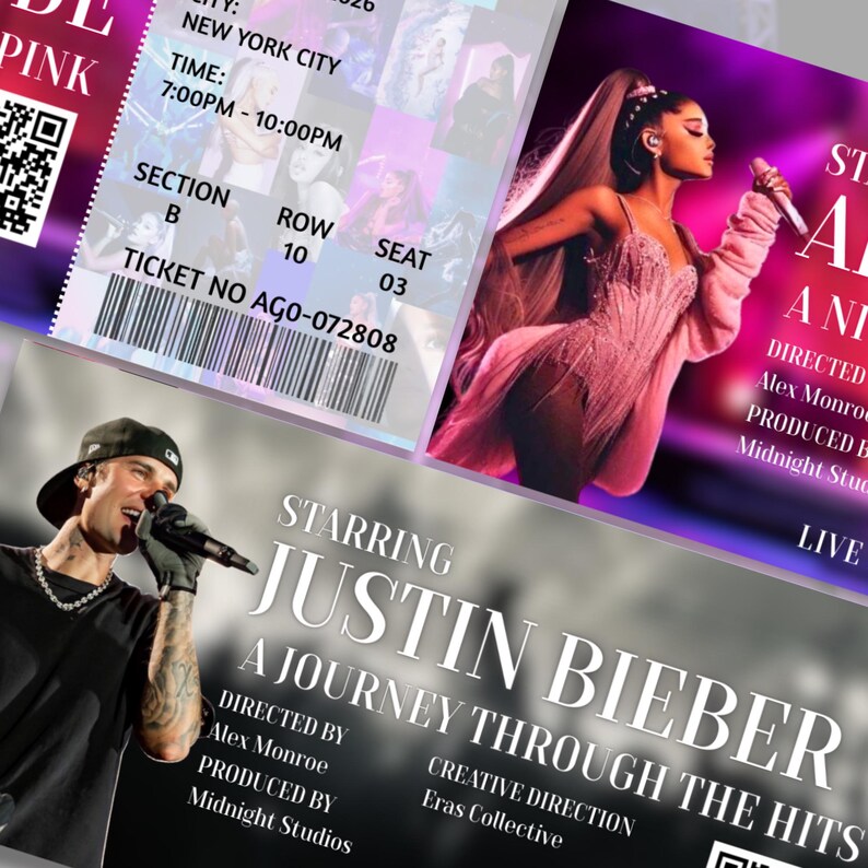 Editable Concert Ticket Template, Concert Ticket Gift, Surprising ...
