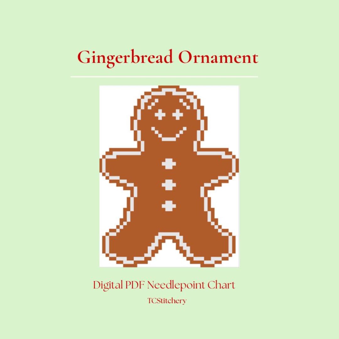 Gingerbread Ornament | Digital Needlepoint Chart - Etsy