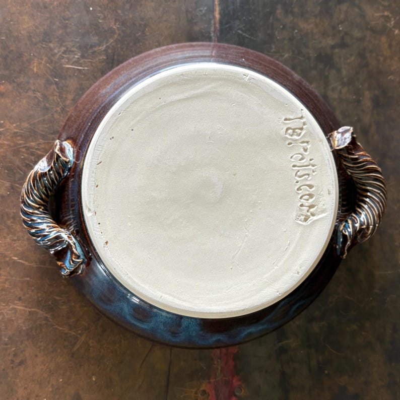 Brie Baker Medium Size With Hobbit Blue Glaze - Etsy