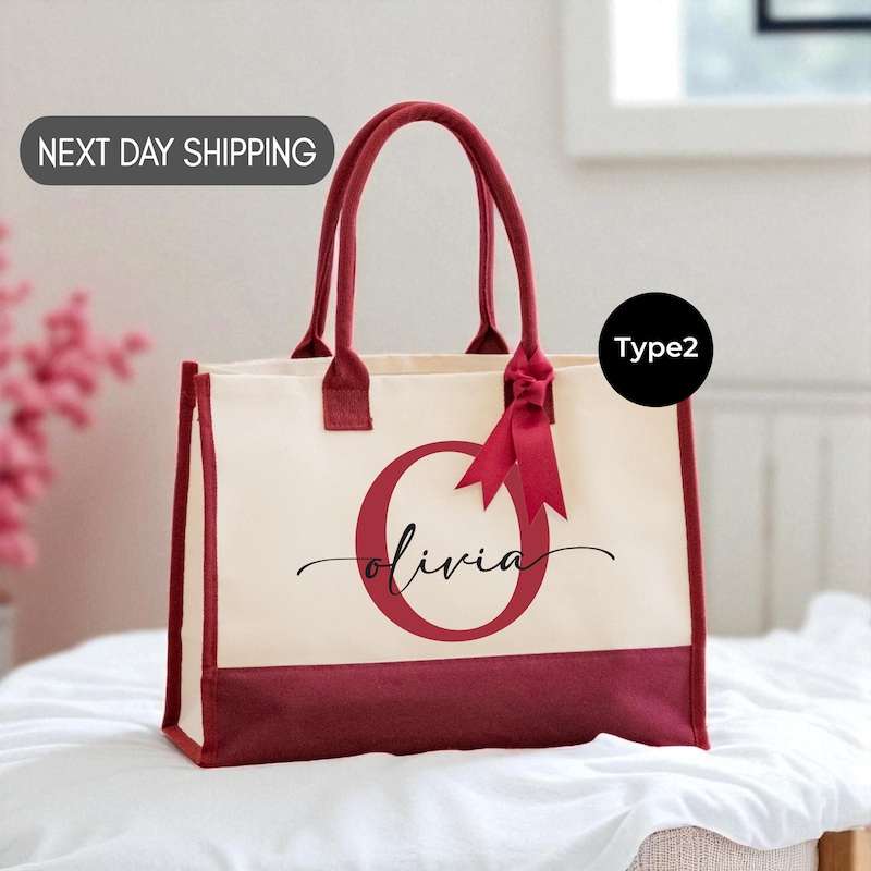 Monogram Tote Bag - Etsy