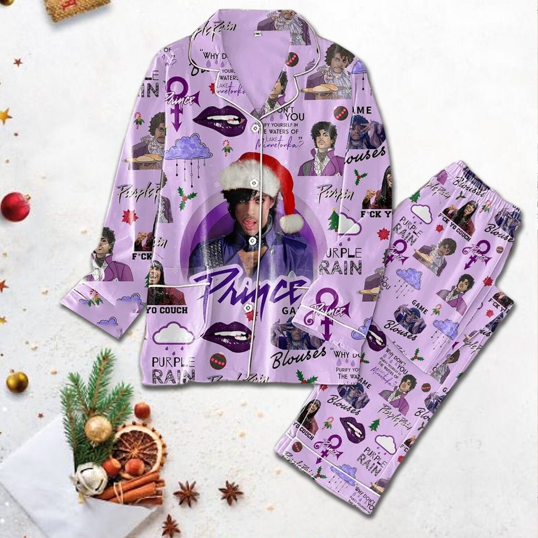 Custom Christmas Pajamas Prince Purple Pajamas Set Purple - Etsy