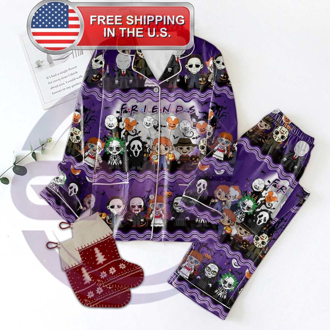 Horror Friends Pajamas Gift Pjs Set for Adult Halloween - Etsy