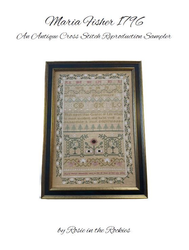Antique Cross Stitch Sampler Pattern: Maria Fisher 1796 (PDF Download ...