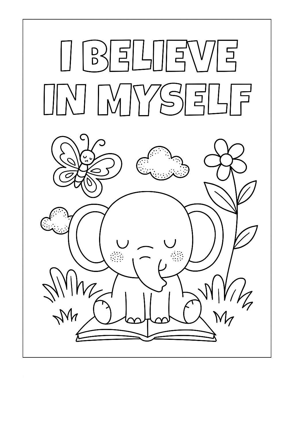 Positive Affirmations Coloring Pages for Kids Printable, Self-love ...