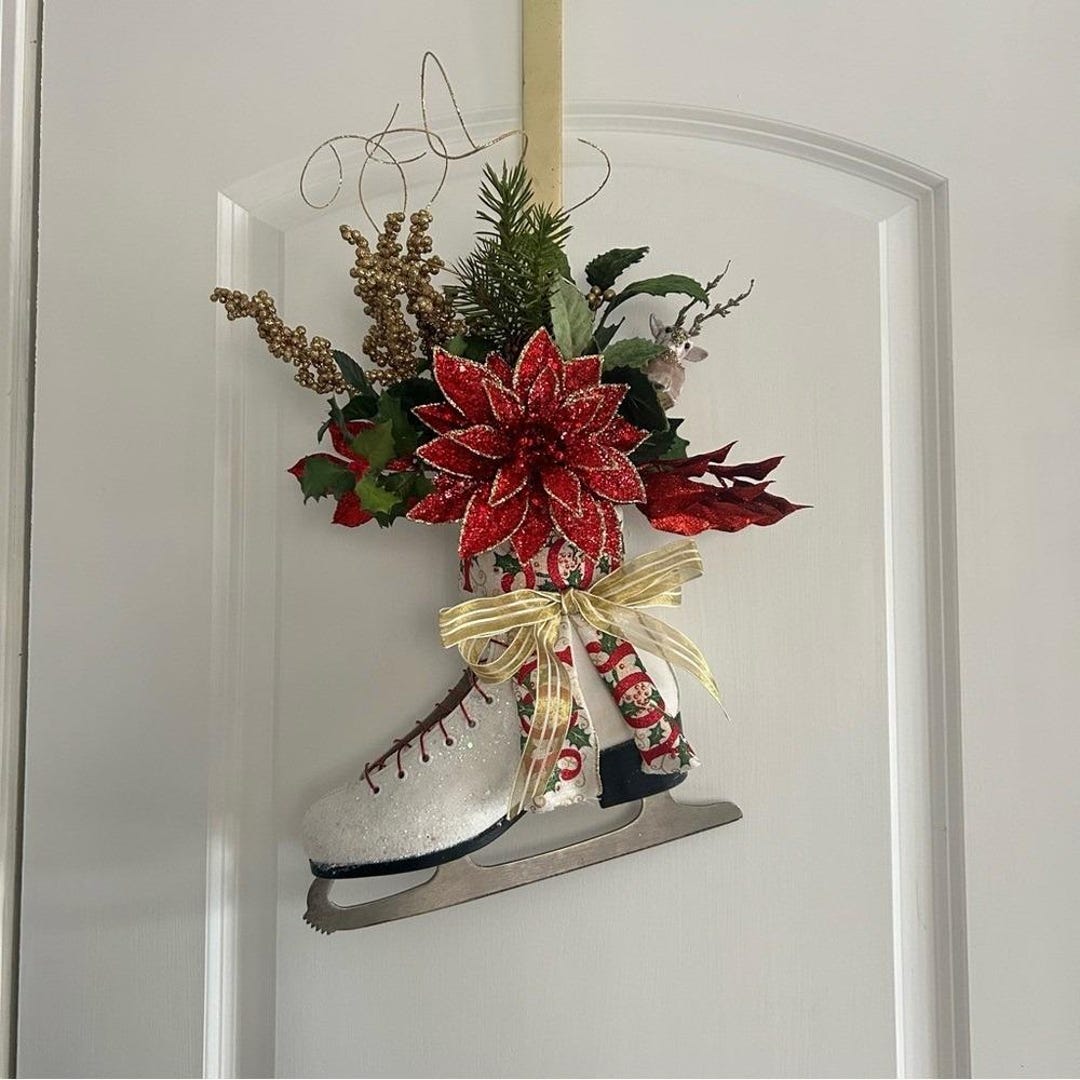 Hand Made Red Ice Skate Door Decoration - Etsy