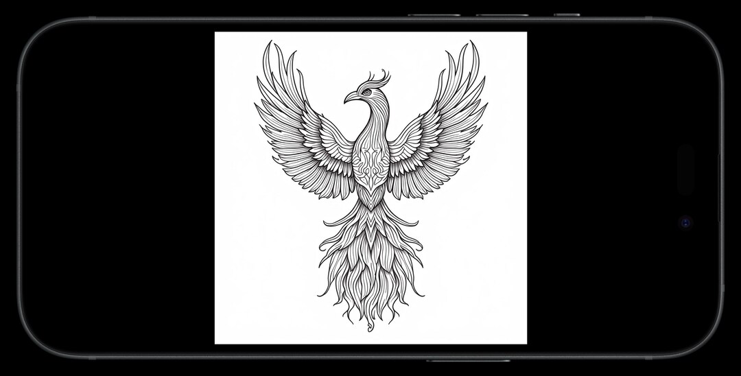 Solo Phoenix Mandala Coloring - Printable PDF | Detailed Art - Etsy