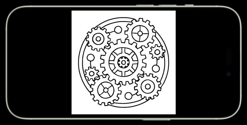 Gear Mandala Coloring Page - Printable PDF | Mechanical Art - Etsy
