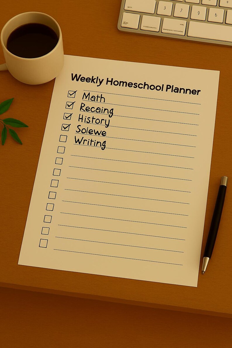 Daily Homeschool Checklist - Printable PDF | Weekly Planner Sheet - Etsy