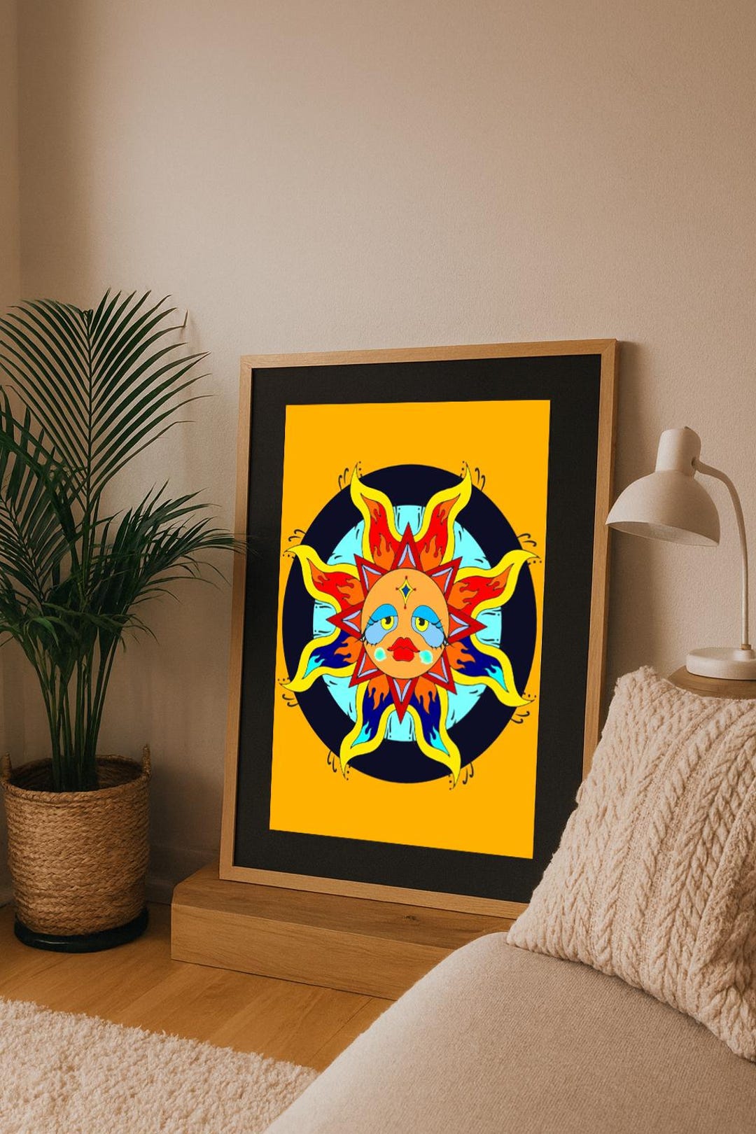 Smiling Sun Wall Art Printable | Boho Kids Room Decor | Nursery Art ...