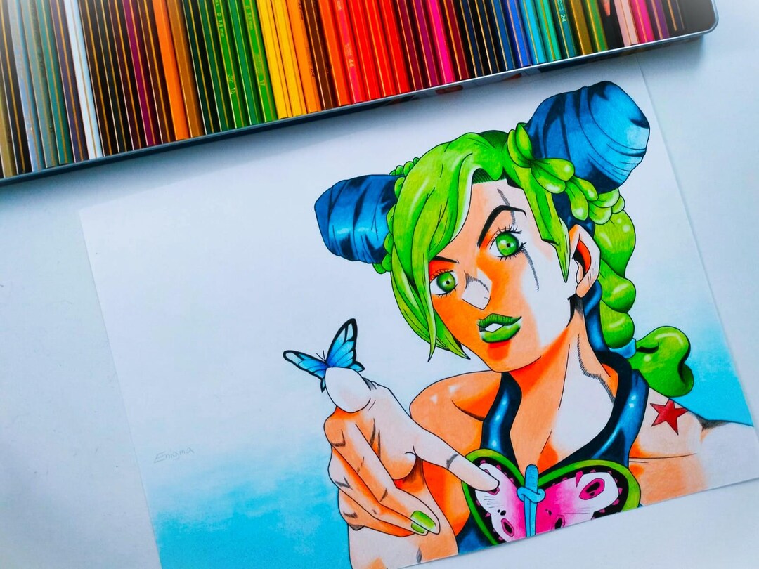 Original Jolyne Cujoh Drawing: Anime Art, 24x33 Cm - Etsy
