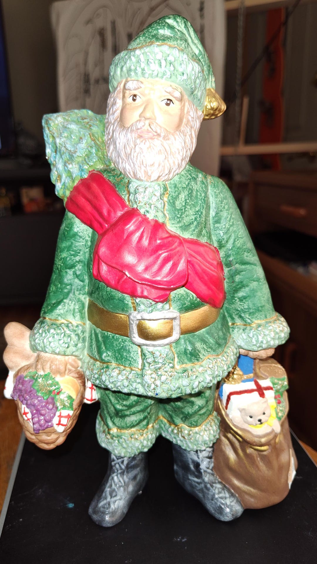 Old Father Winter Santa in a Green Suit - Etsy
