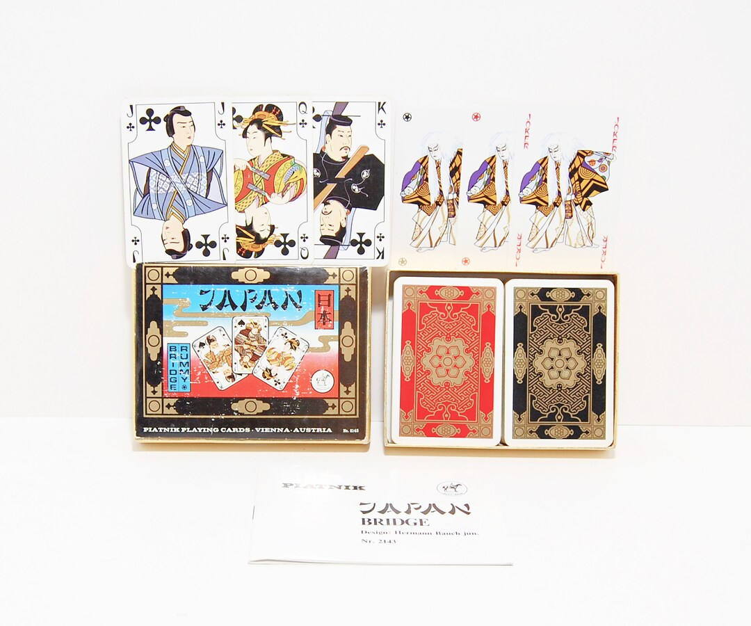 Vintage 1975 1980 Piatnik Japan Playing Cards, Complete Double Decks ...