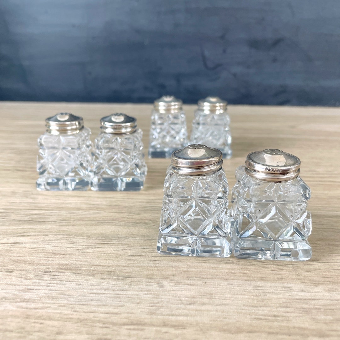 Norwegian Sterling Silver Crystal Salt and Pepper Sets - 3 Pairs - Etsy