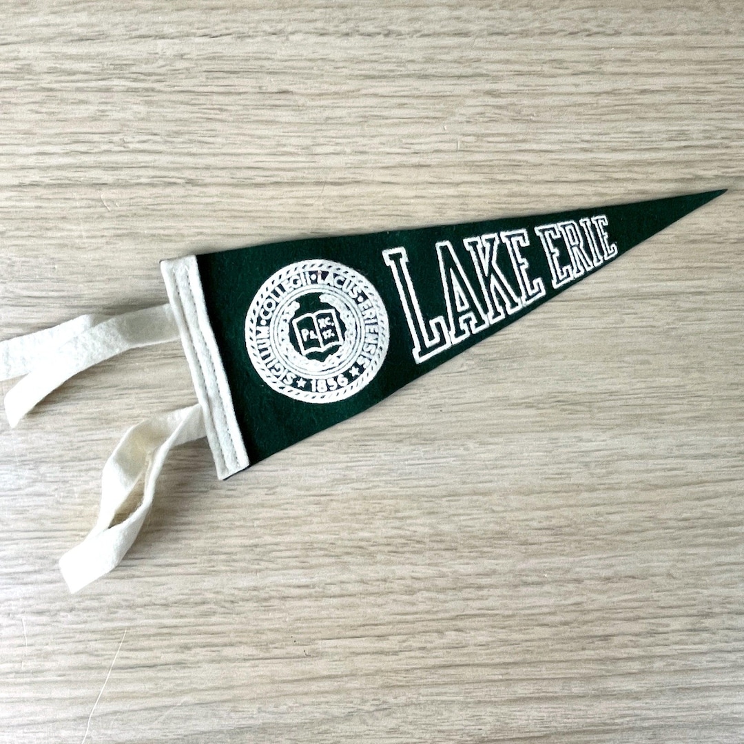 Lake Erie College Miniature Pennant - Vintage College Souvenir - Etsy