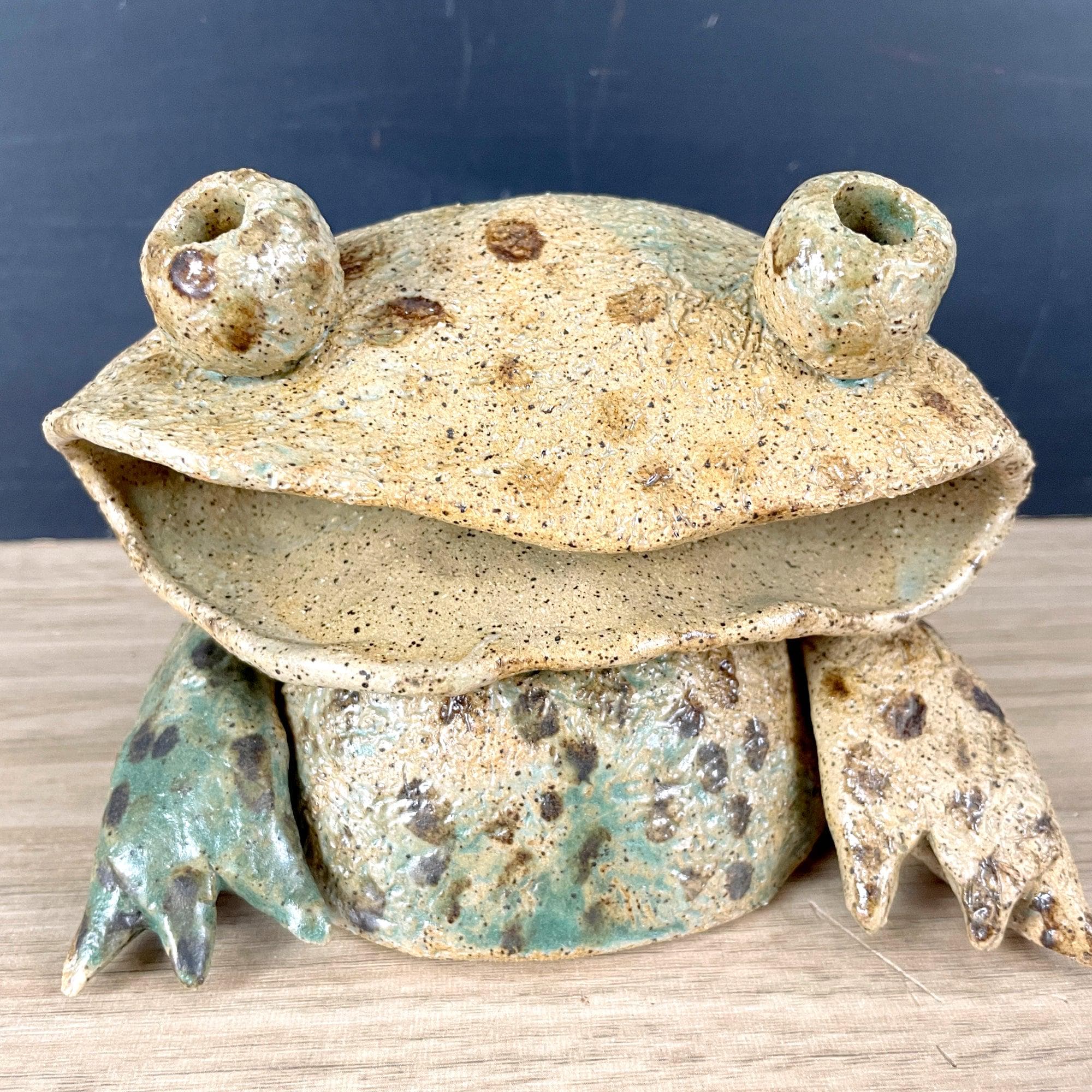 Funky Pottery Frog - Artisan Pottery - 1970s Vintage - Etsy