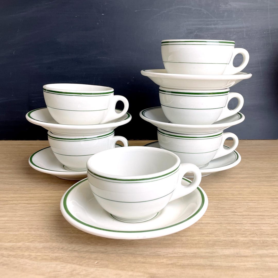 Sterling and Buffalo Restaurant Ware Cups and Saucers Set of 6 Vintage ...