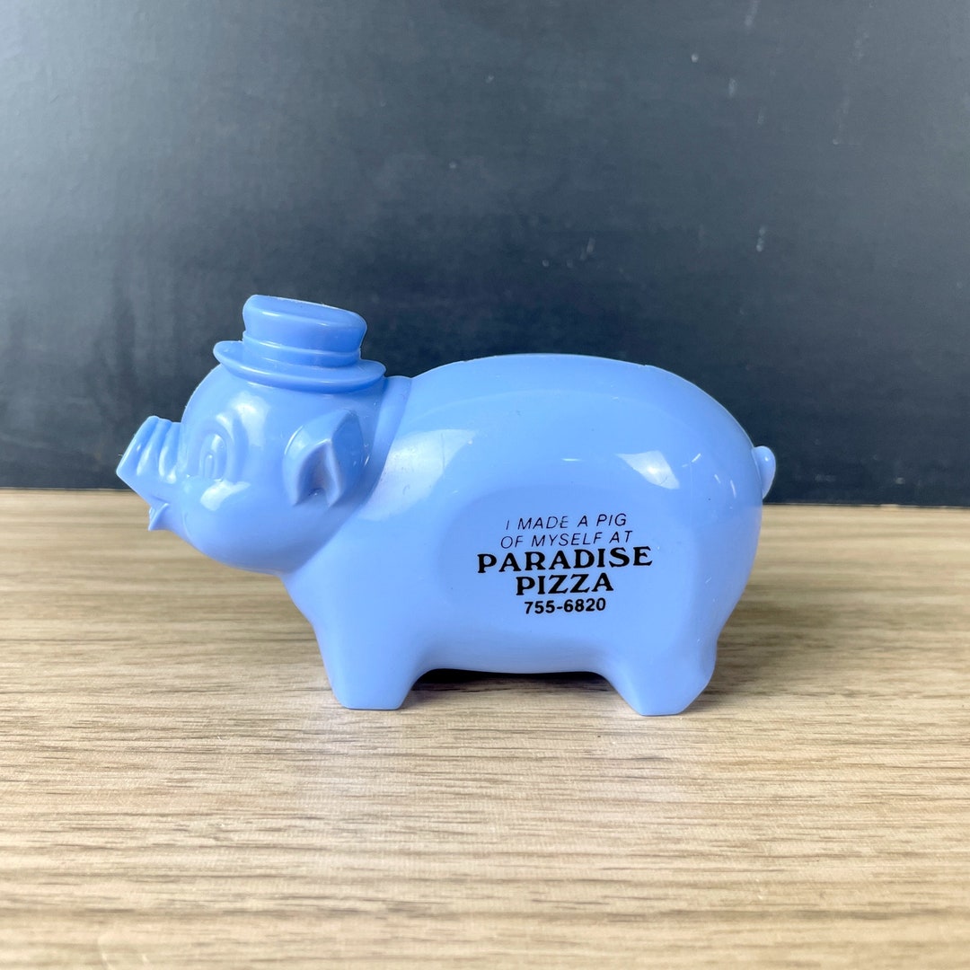 Blue Hard Plastic Advertising Piggy Bank - 1970s Vintage - Etsy