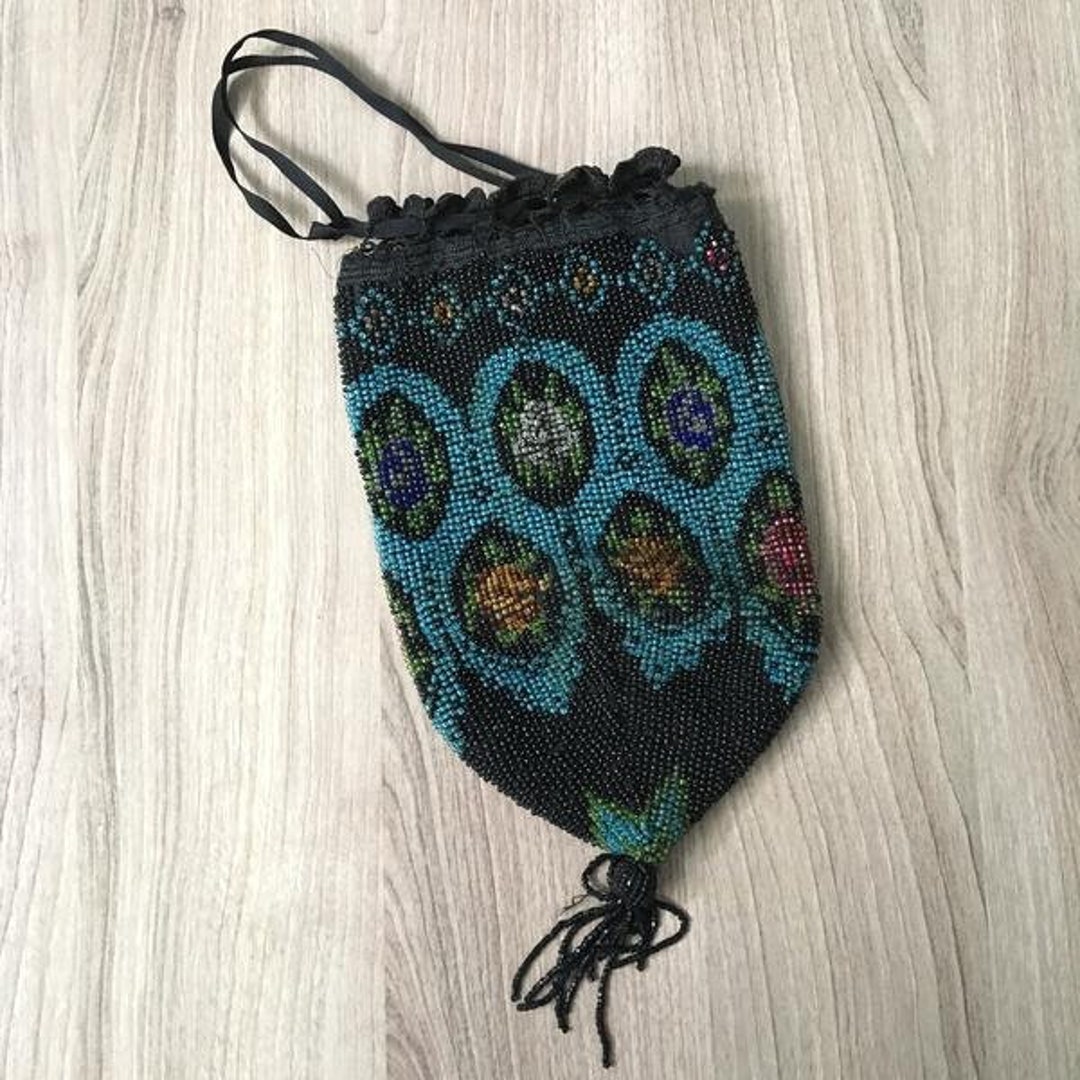 Victorian Floral Beaded Reticule Handbag - Early 1900s - Etsy