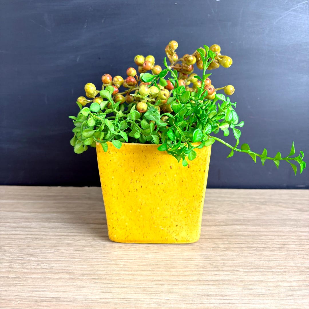 Haeger Speckled Mustard Yellow Square Pottery Planter #3716 - Vintage ...