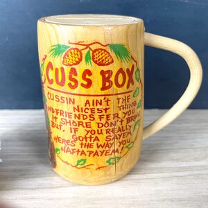 Kitsch Cuss Box - Rustic Wood Bank - 1950s Vintage - Etsy