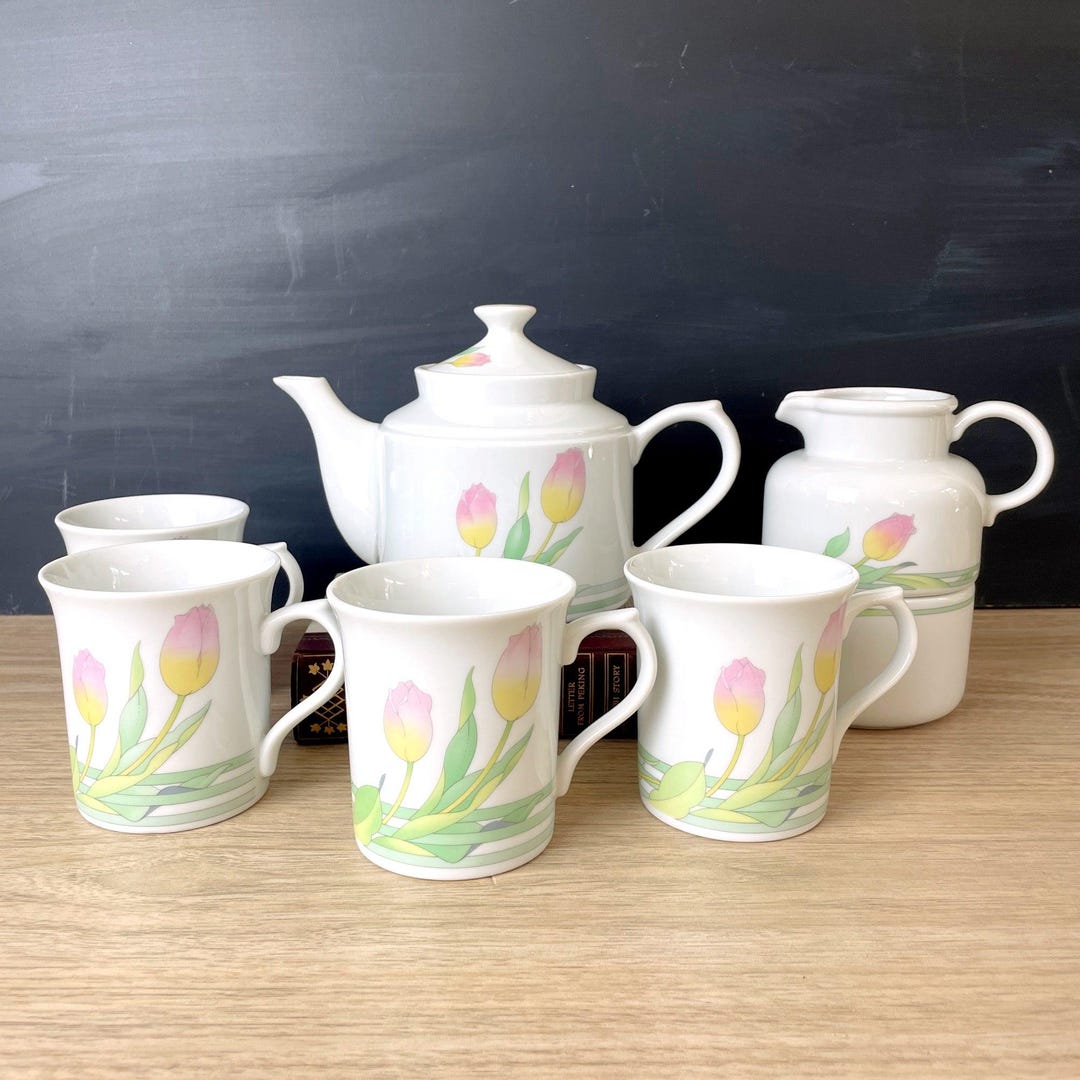 Toscany Spring Tulip Tea Set Collection - 7 Pieces - Etsy