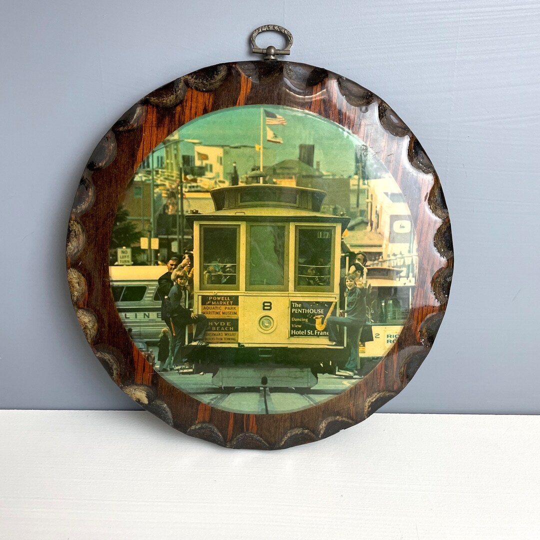 San Francisco Cable Car Decoupage Plaque Vintage 1970s - Etsy