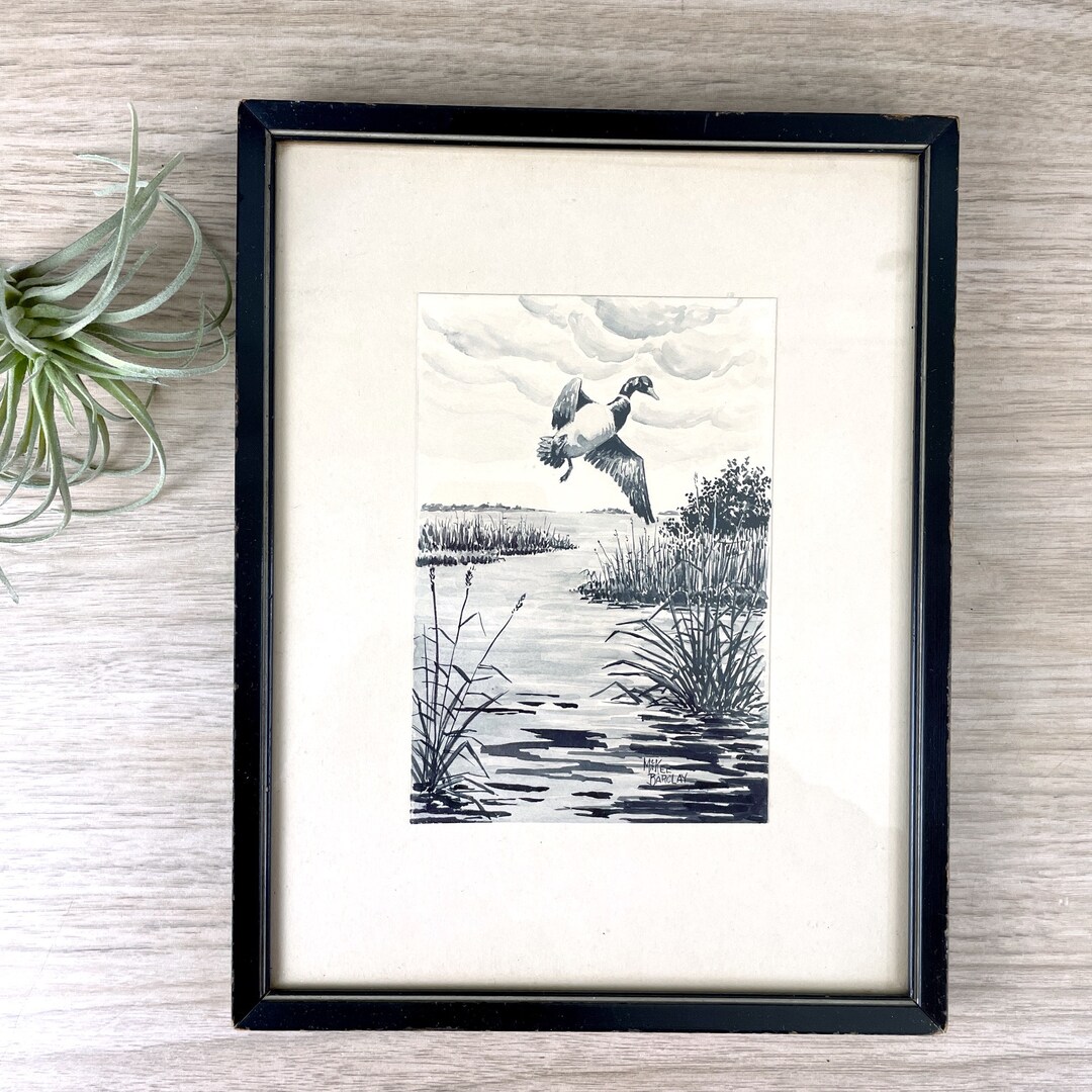 Mckee Barclay Framed Duck Watercolor - 1940s Vintage - Etsy