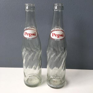 Pepsi Returnable Glass Bottles a Pair of 10 Oz. Spiral - Etsy