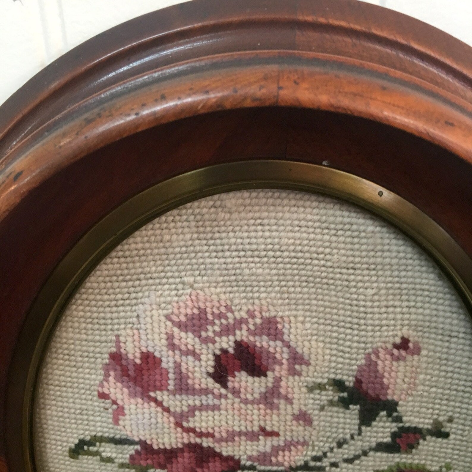 Rose Needlepoint in Victorian Oval Frame Framed Needlework - Etsy