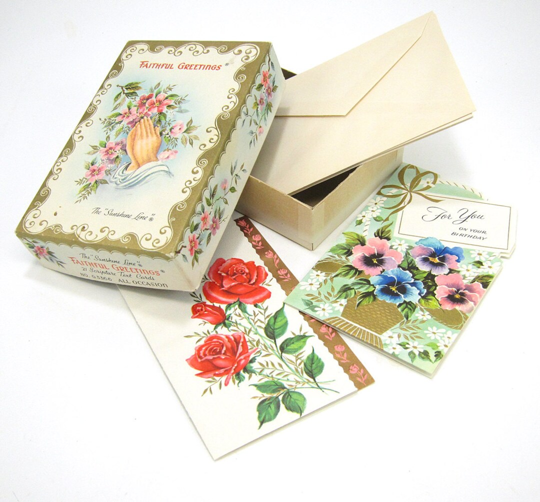 Faithful Greetings Religious Greeting Card Assortment - 1960s Vintage ...