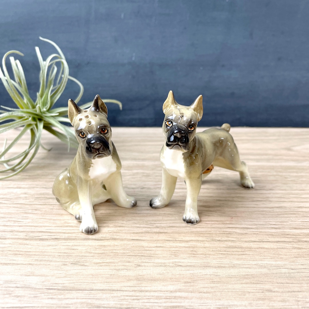 Boxer Dog Salt and Pepper Shakers 1960s Vintage - Etsy