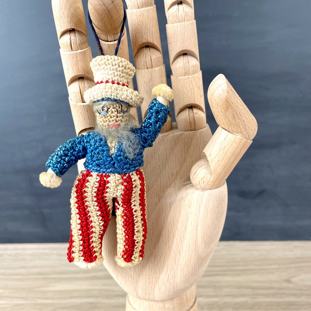 Uncle Sam Crochet Ornament - 1980s Vintage - Etsy