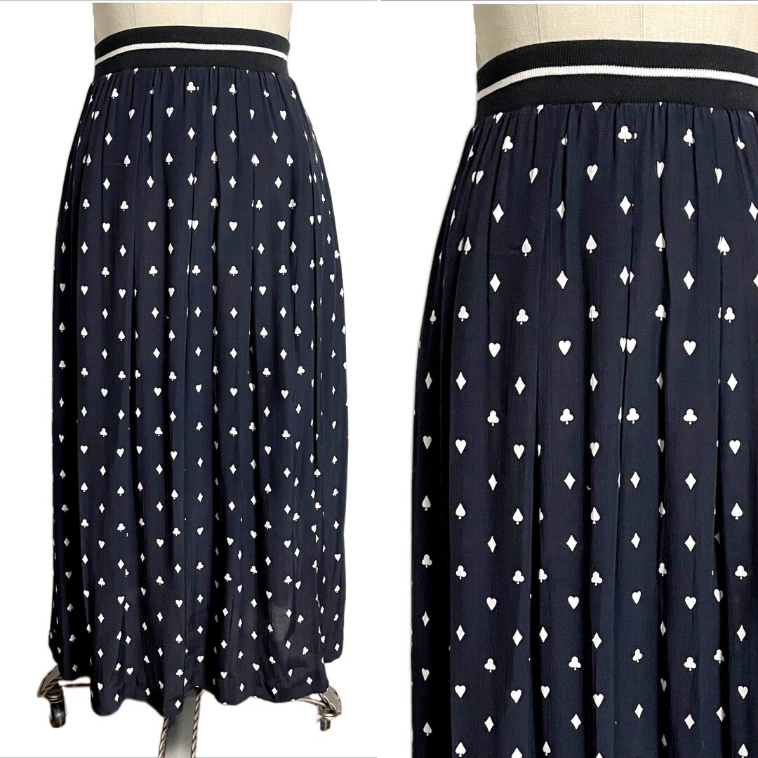 1980s Playing Card Suit Pattern Skirt by Chaus - Size Large - Etsy