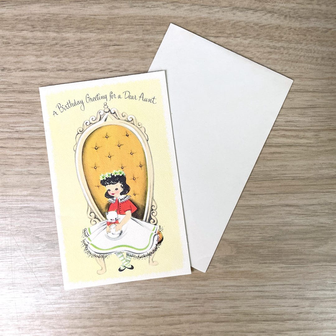 Birthday Greeting for a Dear Aunt Vintage - 1960s Greeting Card - American Greetings - Unused - Etsy