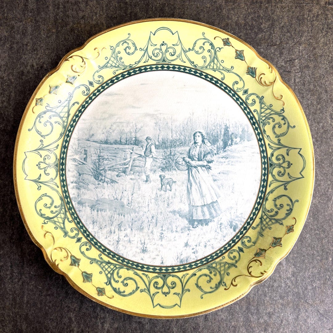 Victorian Pastoral Transferware Wall Charger Plate - Late 1800s - Etsy