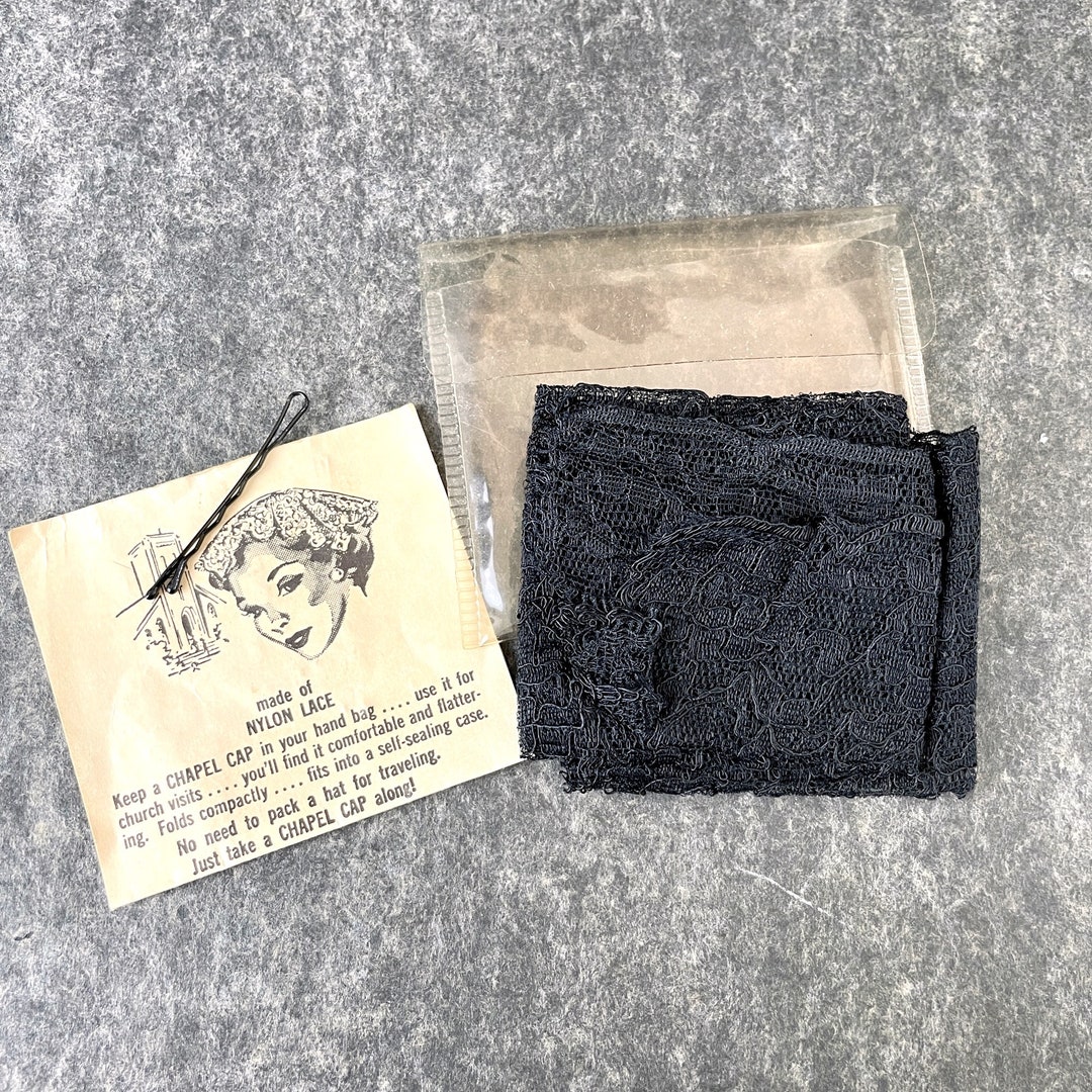 Chapel Cap Lace Kerchief in Vinyl Package - 1960s Vintage - Etsy