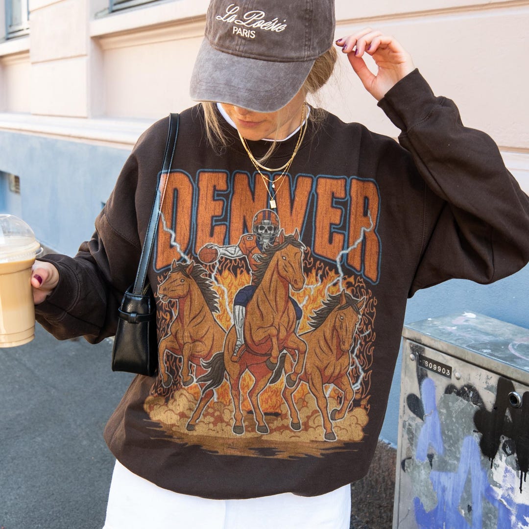 Retro Denver Football Sweatshirt, Vintage Broncos Crewneck, Heritage ...