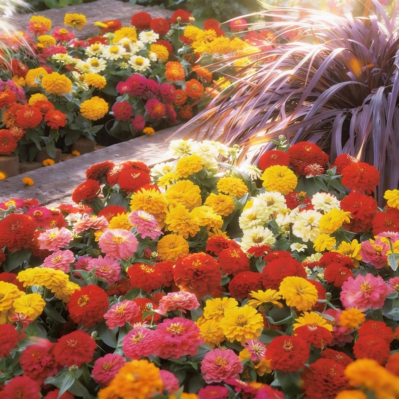1000+ Crazy Blend Zinnia Seeds – Heirloom Zinnia Elegans Mixed Colors ...