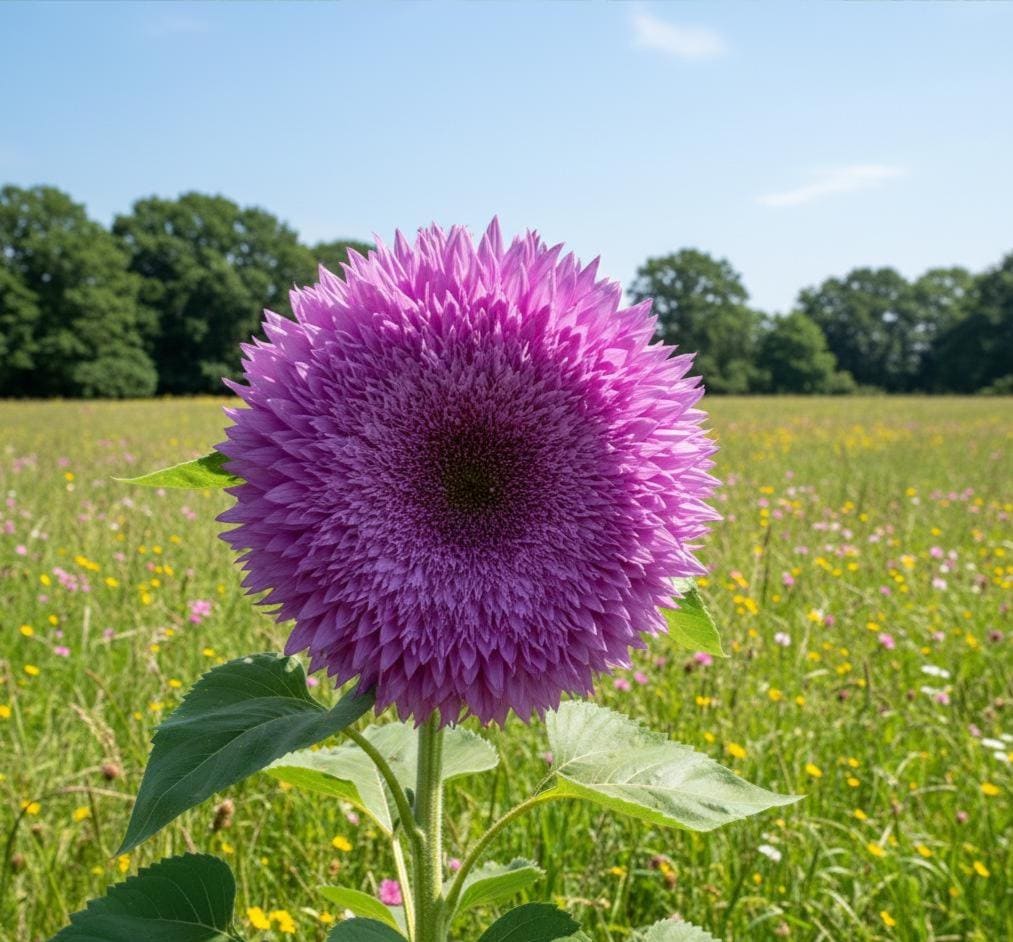 50pcs Purple Teddy Sunflower Seeds | Fluffy Double Bloom Sunflower ...