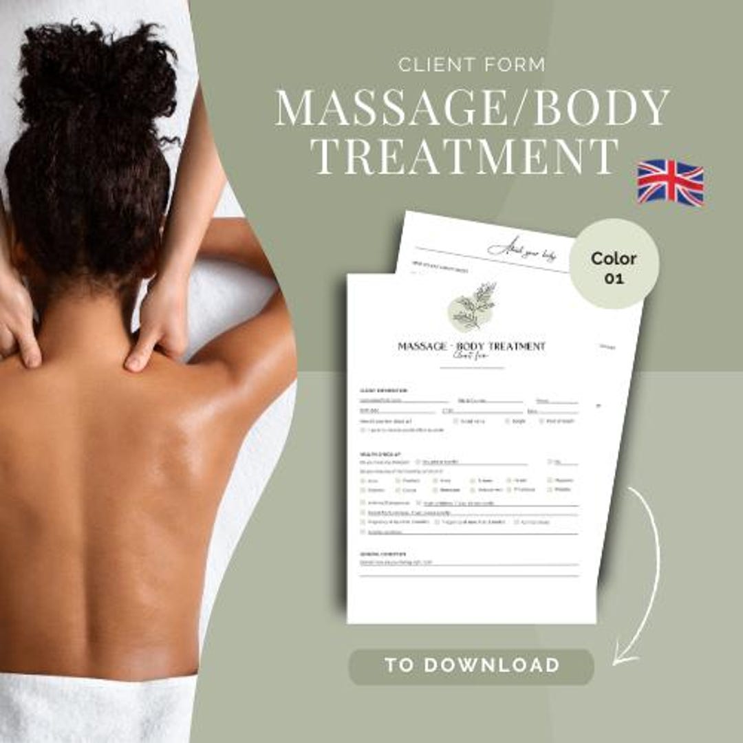 Spa Client Consultation Form: Massage & Body Care PDF (digital Download ...