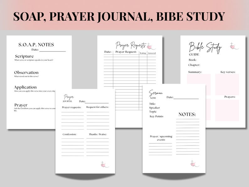 Bible Study Printable, Bible Study Guide & Template for Daily Study ...