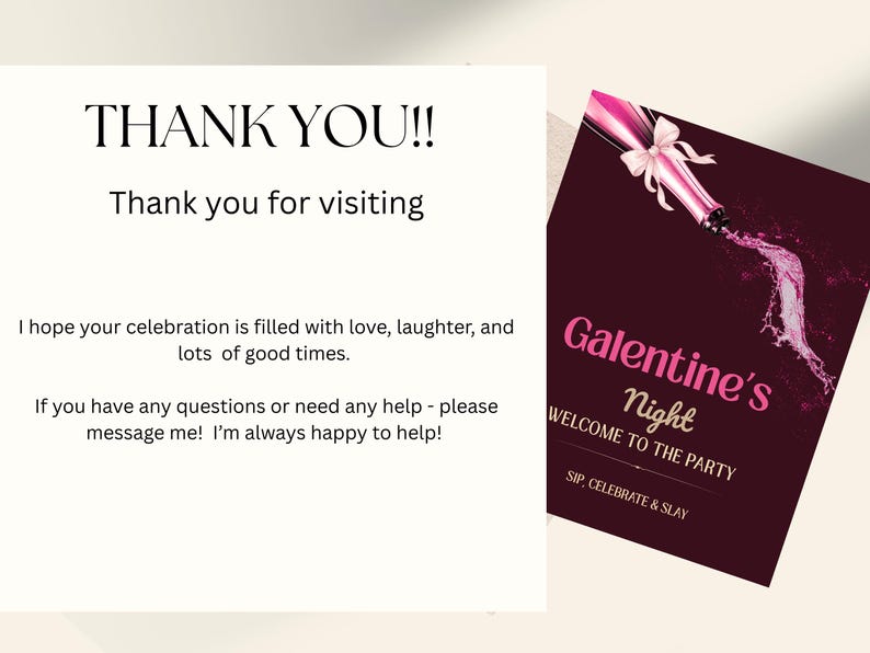 Galentine's Night Welcome Sign Template, Party Decor, Pink Champagne ...