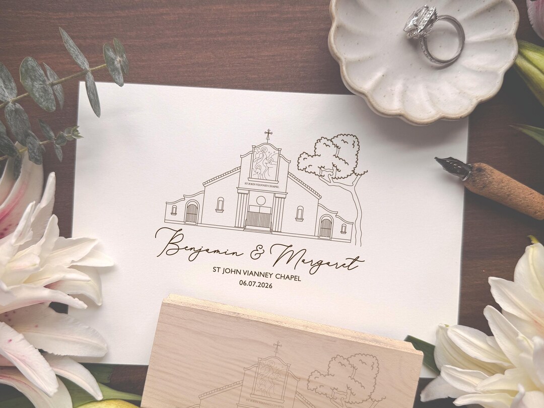 Large Custom Wedding Chapel or Venue | 3 X 2 " Wide | Save the Date ...