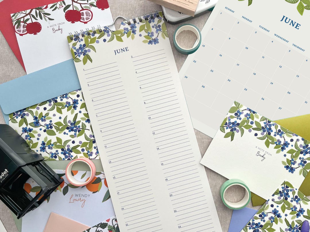 Vintage Fruta | Perpetual Calendar 5.5" X 16.5" | Wire-o Binder - Etsy