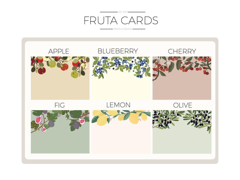 Personalized Fruit Note Cards: Vintage Stationery Set - Etsy