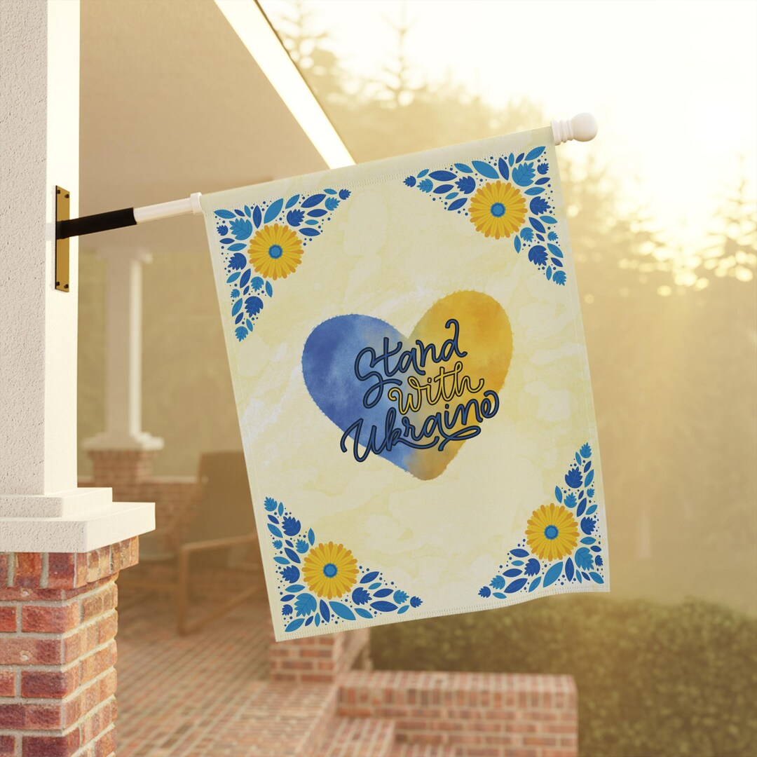 Ukrainian Support Banner, Garden Decor, Stand With Ukraine Flag ...