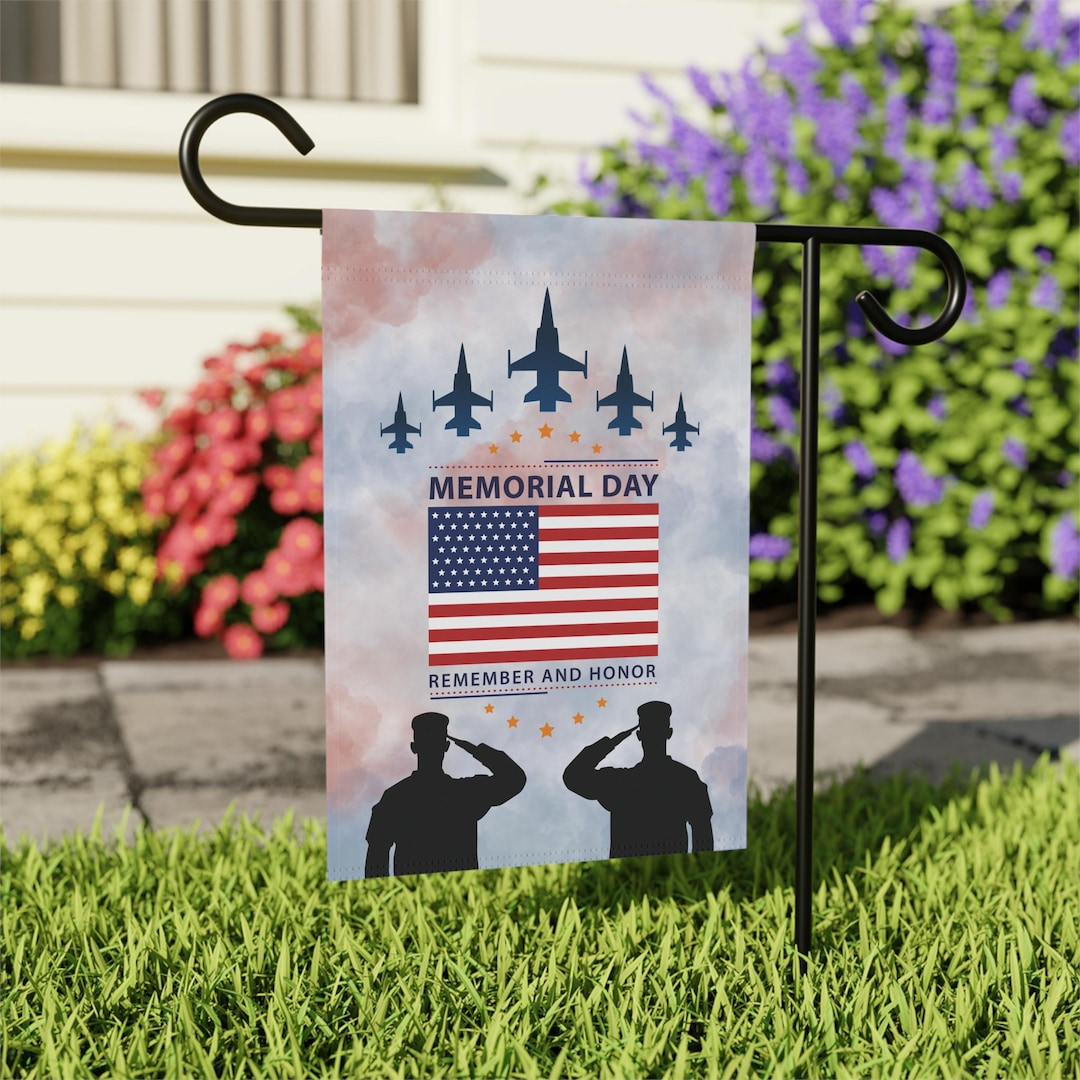 Memorial Day Garden Banner, Remember and Honor Flag, Patriotic Veterans ...