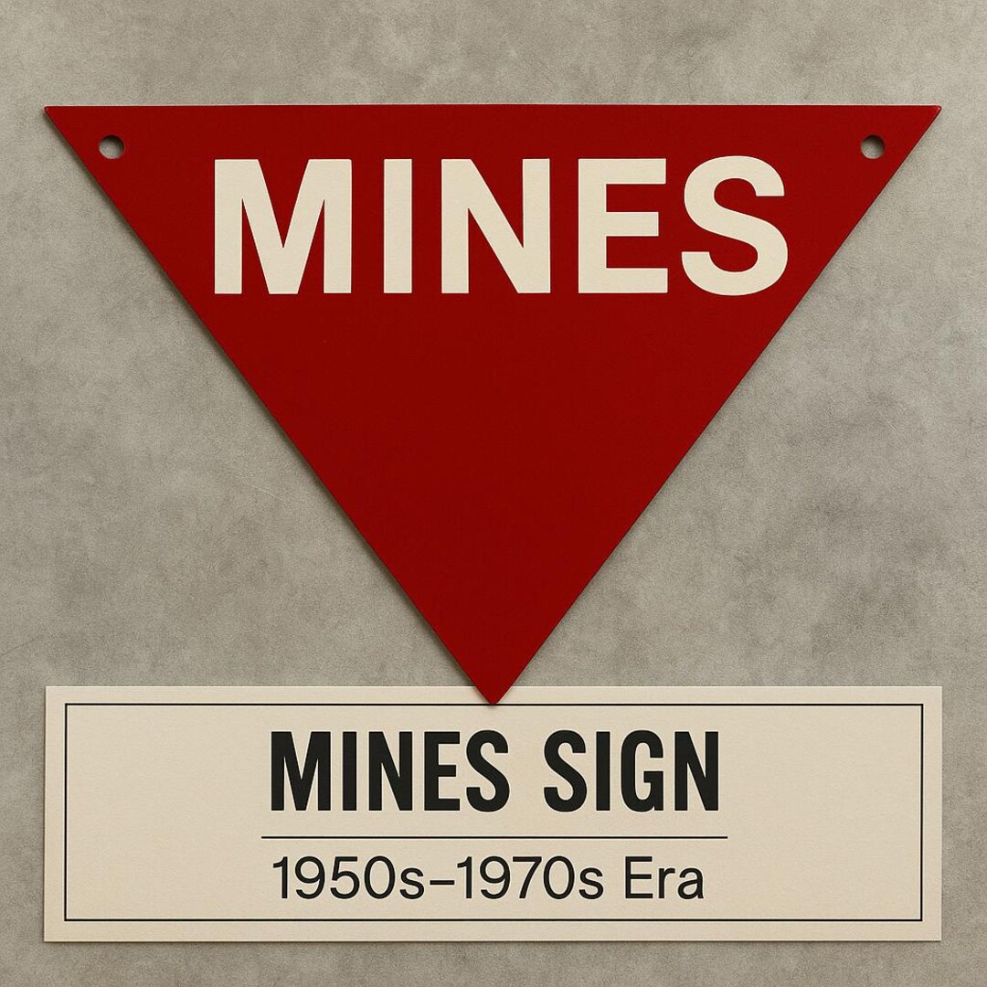 Original Military Mine Warning Sign – Cold War Era Aluminum “MINES ...